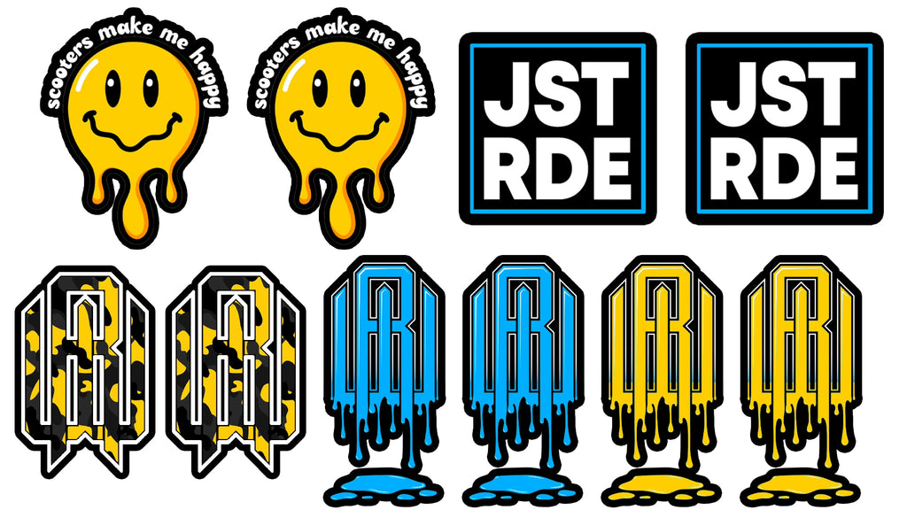 Sticker Pack - Scooters Make Me Happy, RW Drippy, Yellow Camo, Just Ri ...